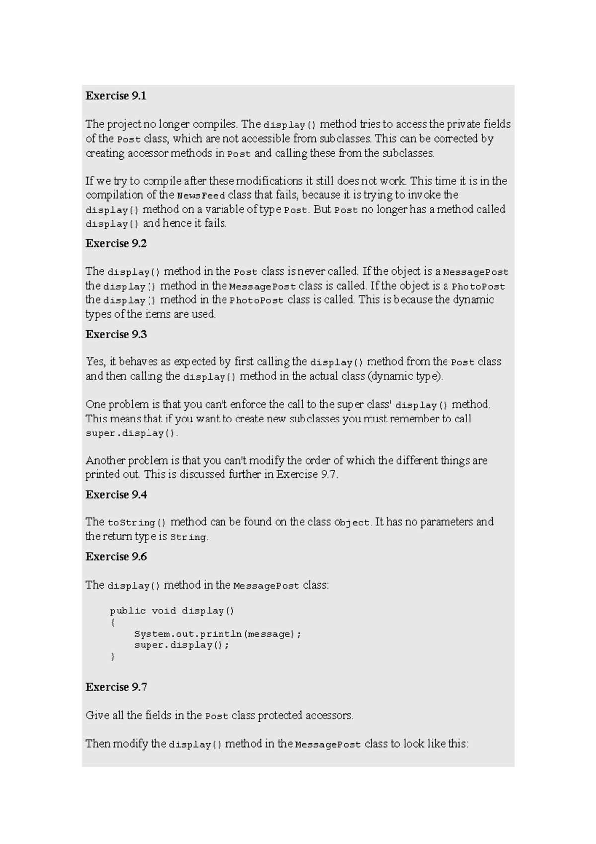 Solucion ejercicios libro BlueJ Ch09 - Exercise 9. The project no ...