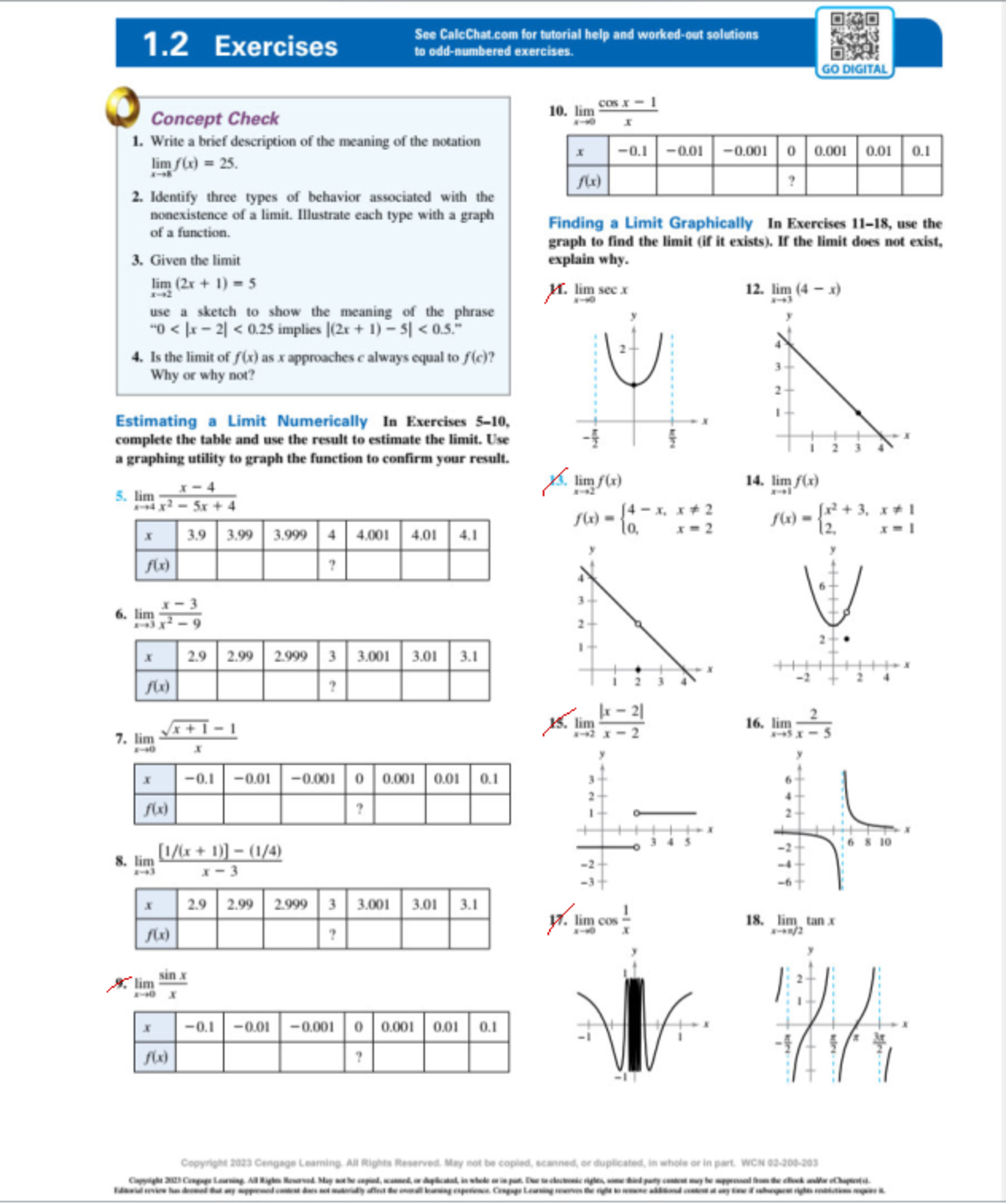 Homework from textbook Cal 1 - MAT 205 - ~ ↑ ~ ~ O ...