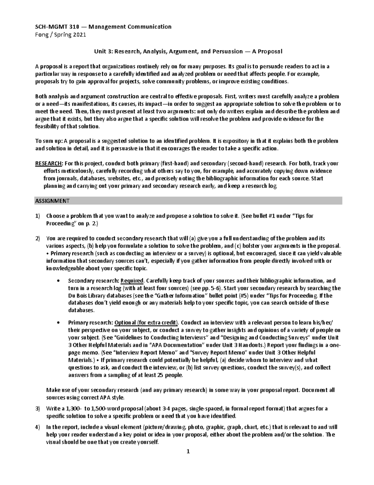 Proposal assignment Spring 2021 - Fong / Spring 2021 Unit 3: Research ...