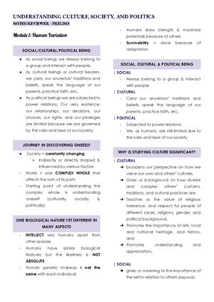 UCSP Module 2 - i Understanding Culture Society and Politics Quarter 1 ...