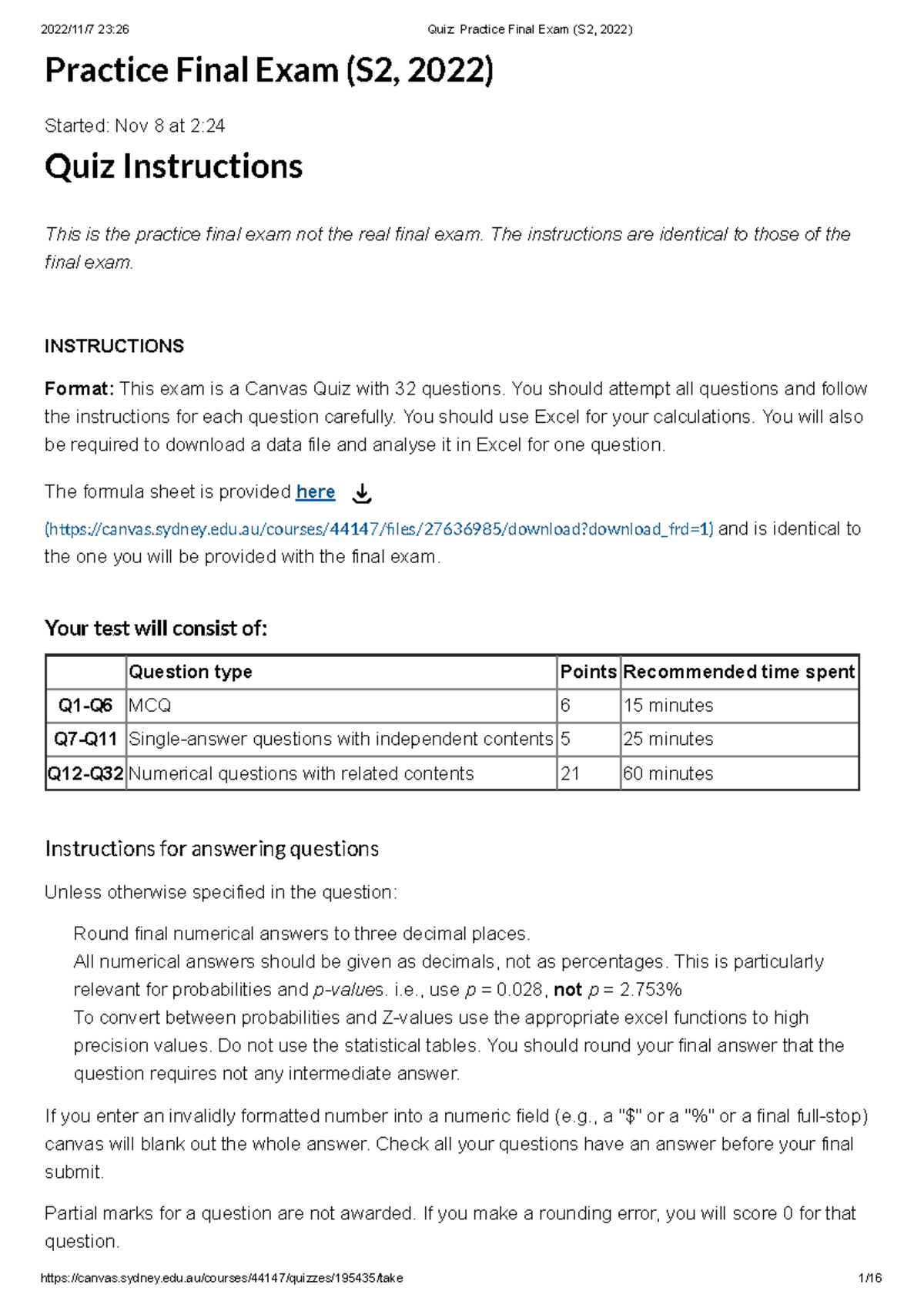 Quiz Practice Final Exam (S2, 2022) - Practice Final Exam (S2, 2022 ...