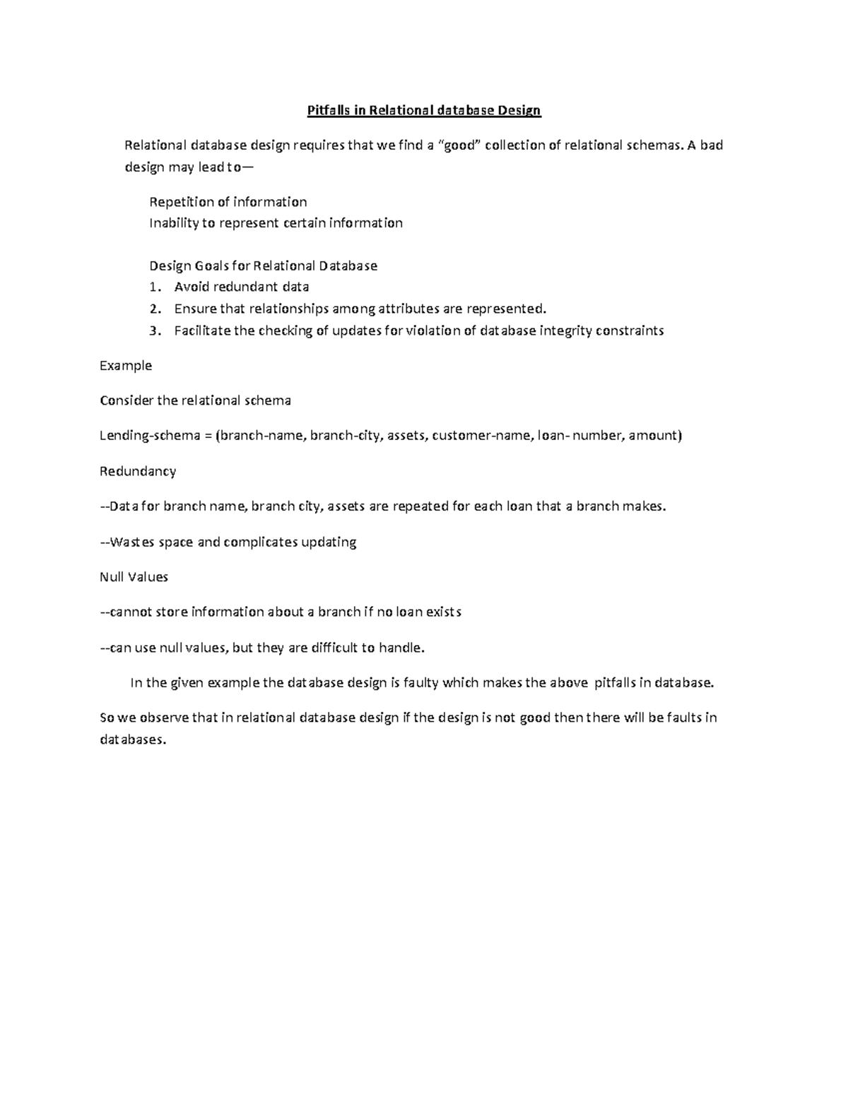 Pitfalls in relational database design - Pitfalls in Relational database Design Relational ...