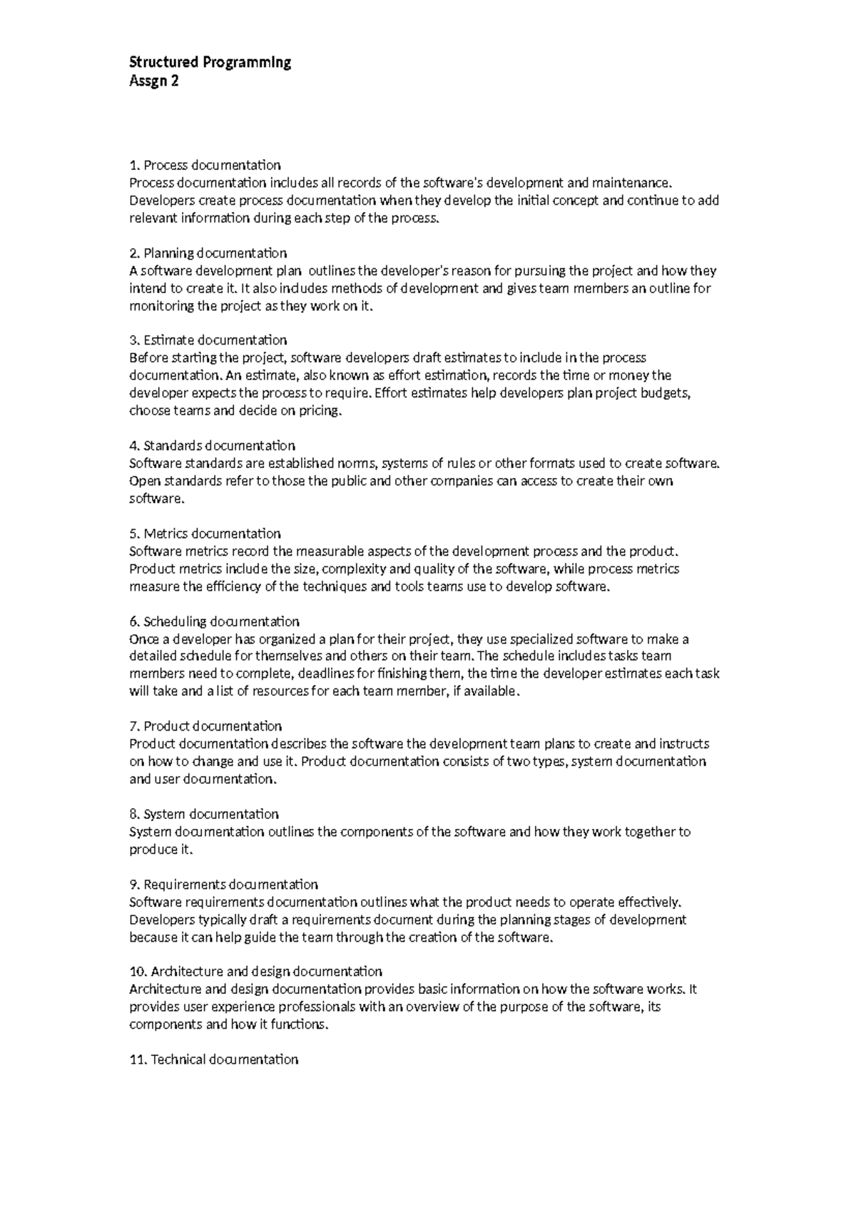 Structured Programming Assgn 2 - Process documentation Process ...