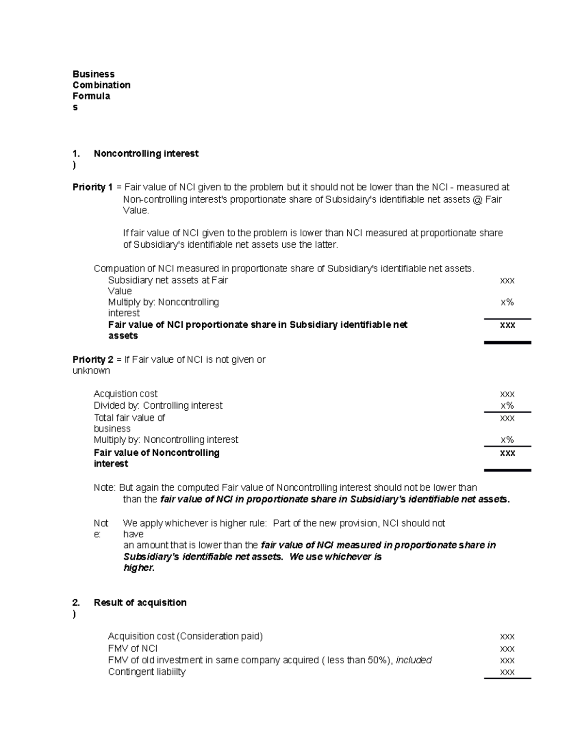 Business Communication Formula - Business Combination Formula s 1 ...