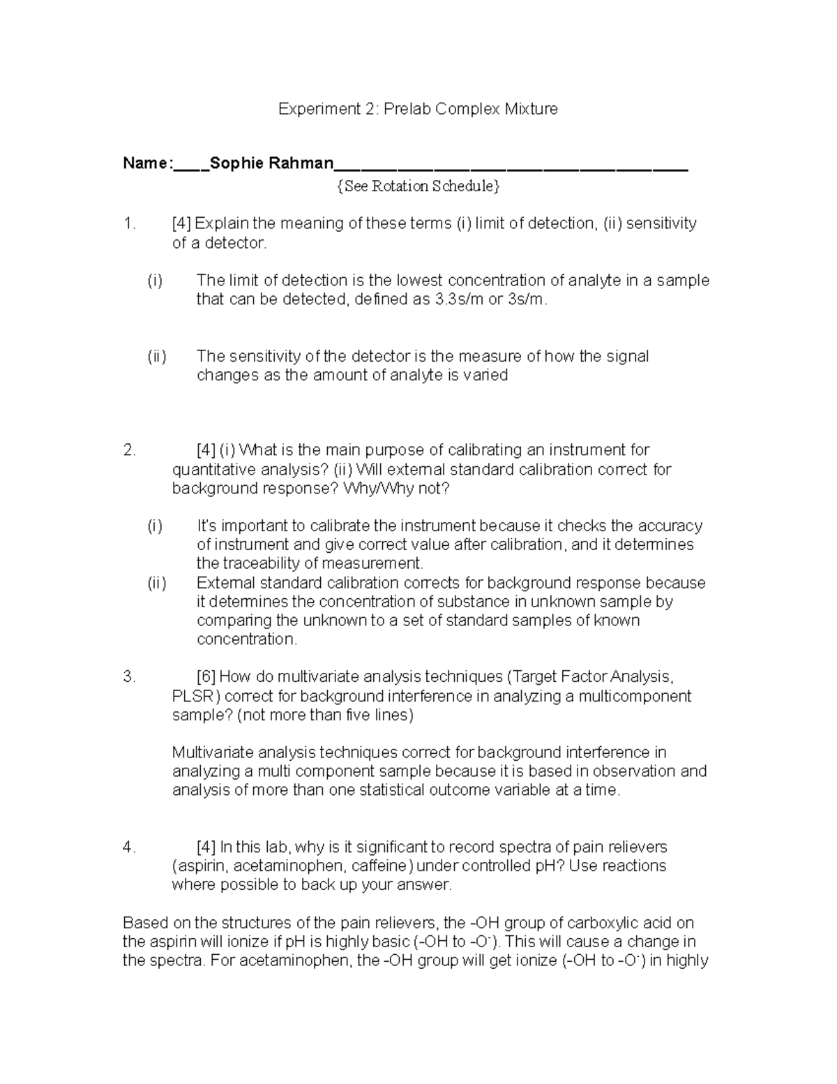Rahman- EXP2-Prelab-complex mixture - Experiment 2: Prelab Complex Mixture Name:Sophie - Studocu