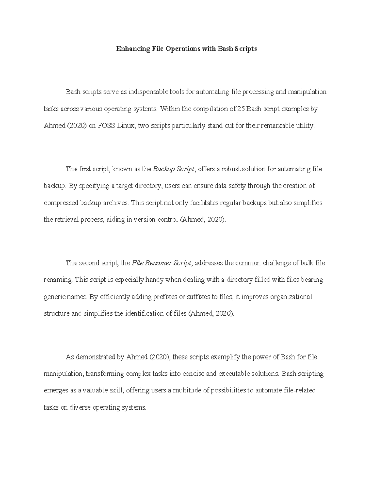 Discussion assignment 5 (cs 3307) - Enhancing File Operations with Bash ...