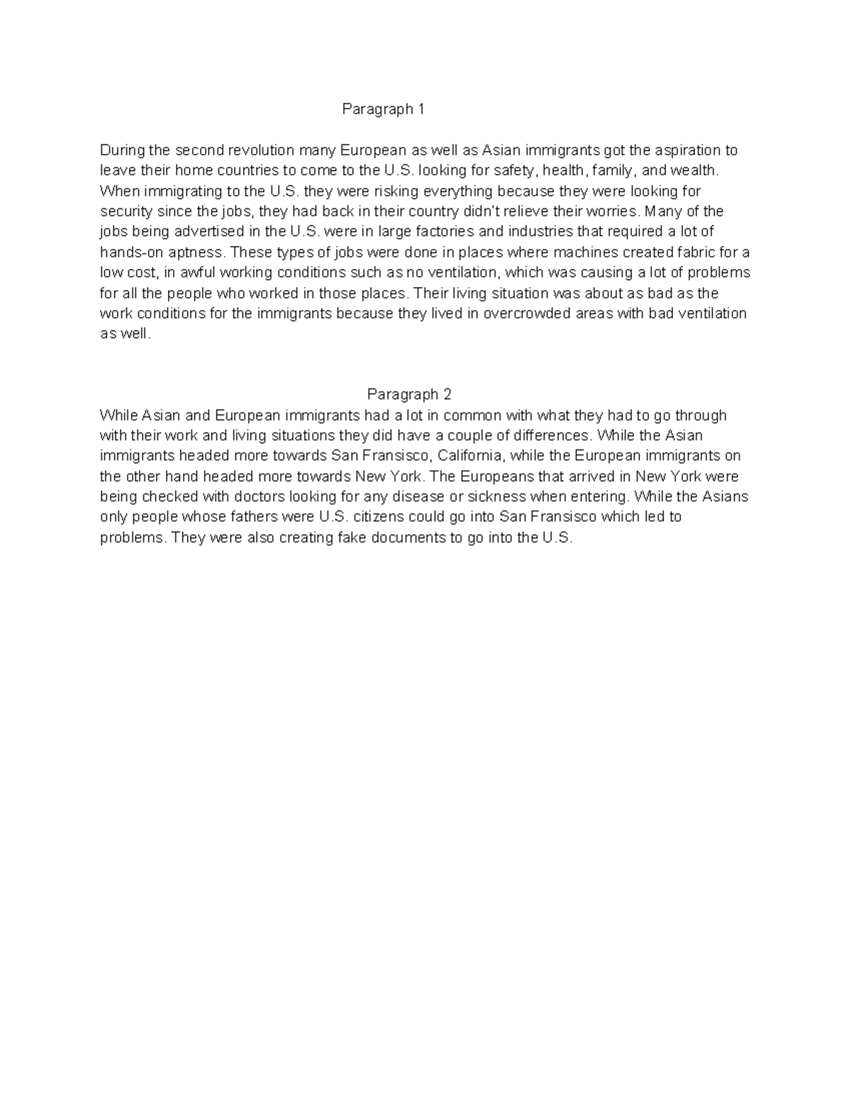 Document 29 - Paragraphs about the Industrial Revolution - Paragraph 1 ...