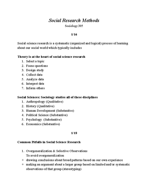 ️ Social Research Methods Notes - What is Social Science Research ...
