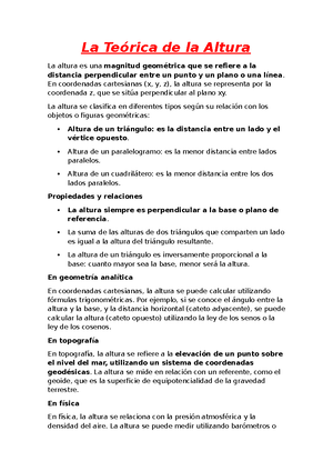 Alturaaa - asdadasd - Altura La altura se refiere a la distancia ...