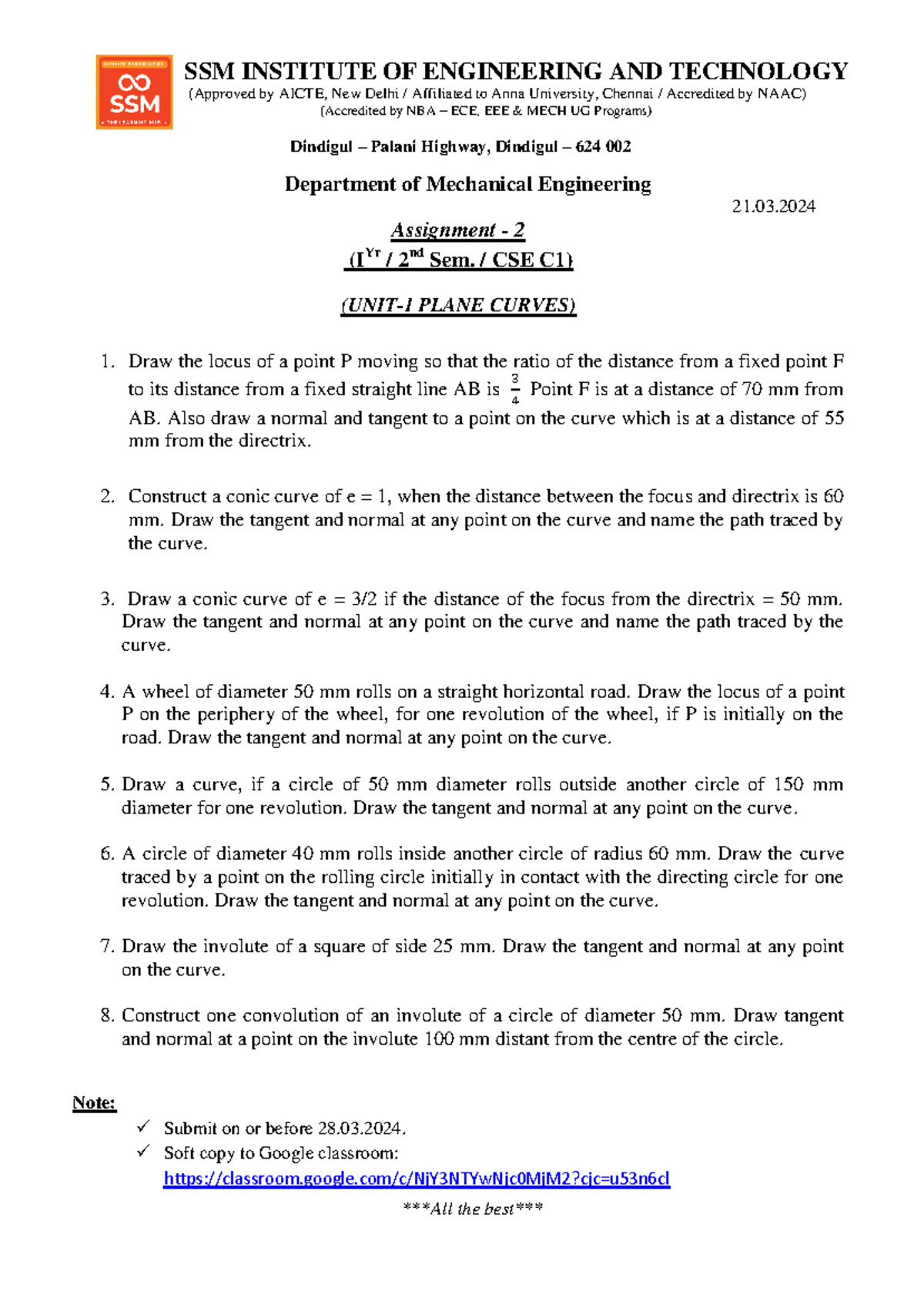 EG Assignment 2 (21.03.24) CSE - C1 - SSM INSTITUTE OF ENGINEERING AND ...