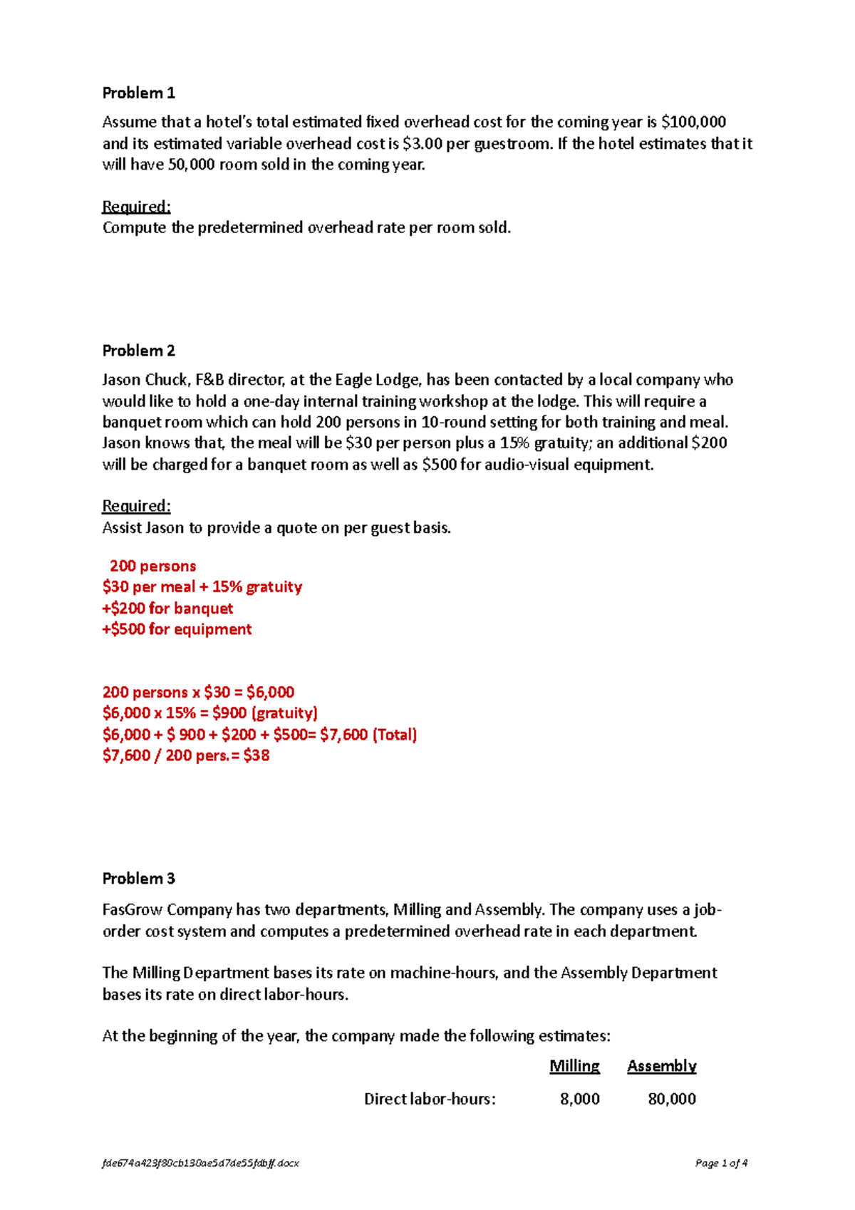 Session 4 Exercises - Financial Accounting Homework - Problem 1 Assume ...