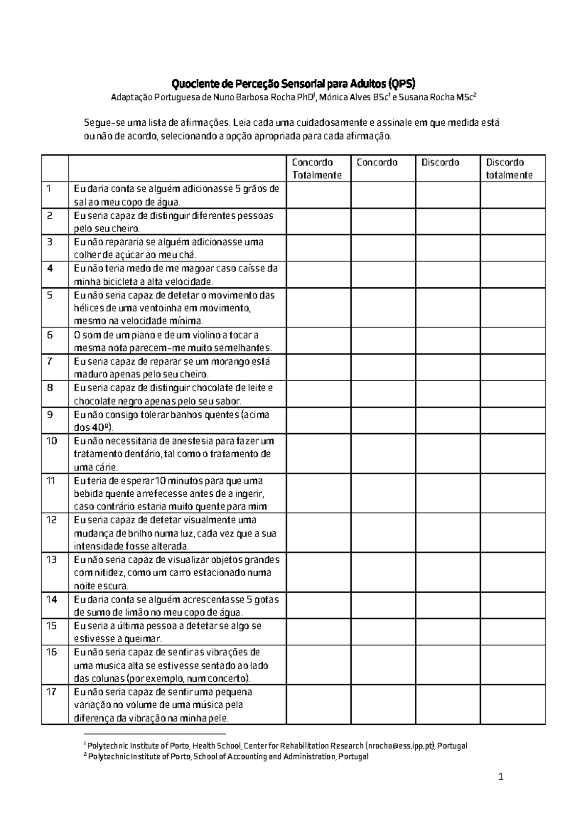 SPQ Portuguese - Resumo Psicologia - Quociente de Perceção Sensorial ...