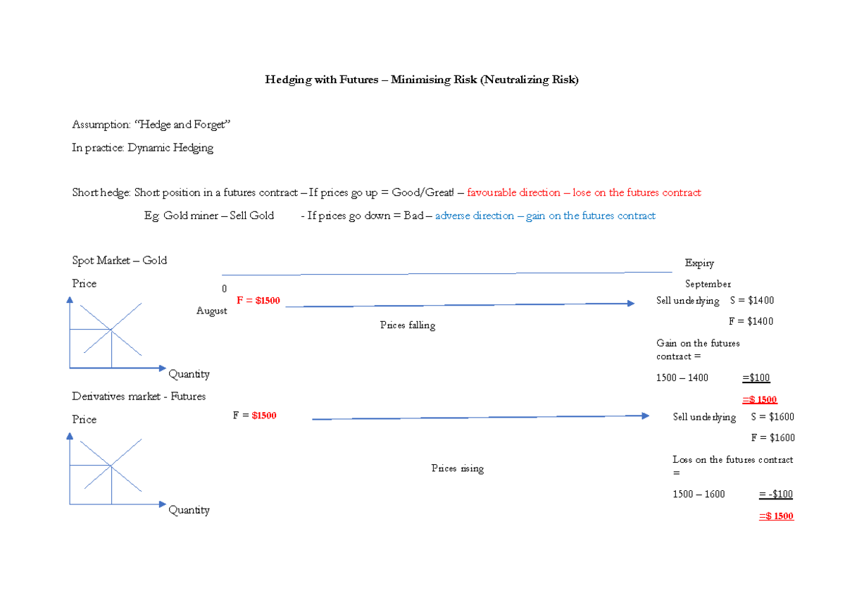 FIN30014 Lecture notes Topic 2 - Hedging with Futures – Minimising Risk ...