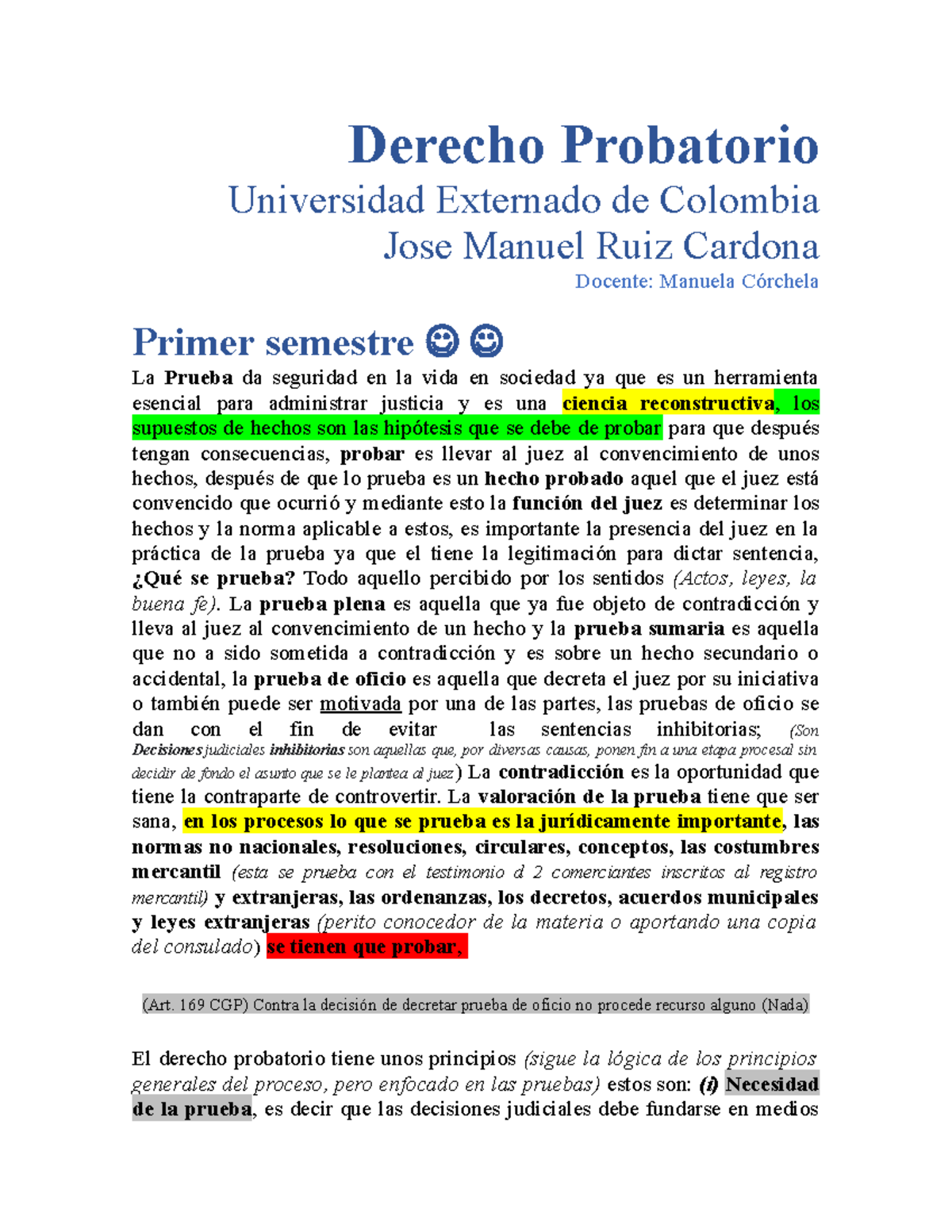Derecho Probatorio - Apuntes 3 año-Pruebas - Derecho Probatorio ...
