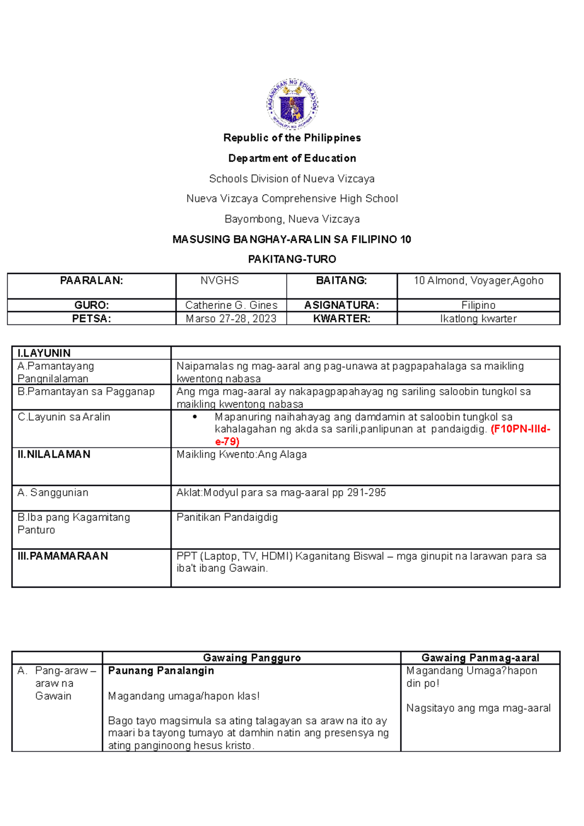 LP FIL 10-ANG Alaga NI Barbara Kimenye - Republic of the Philippines ...