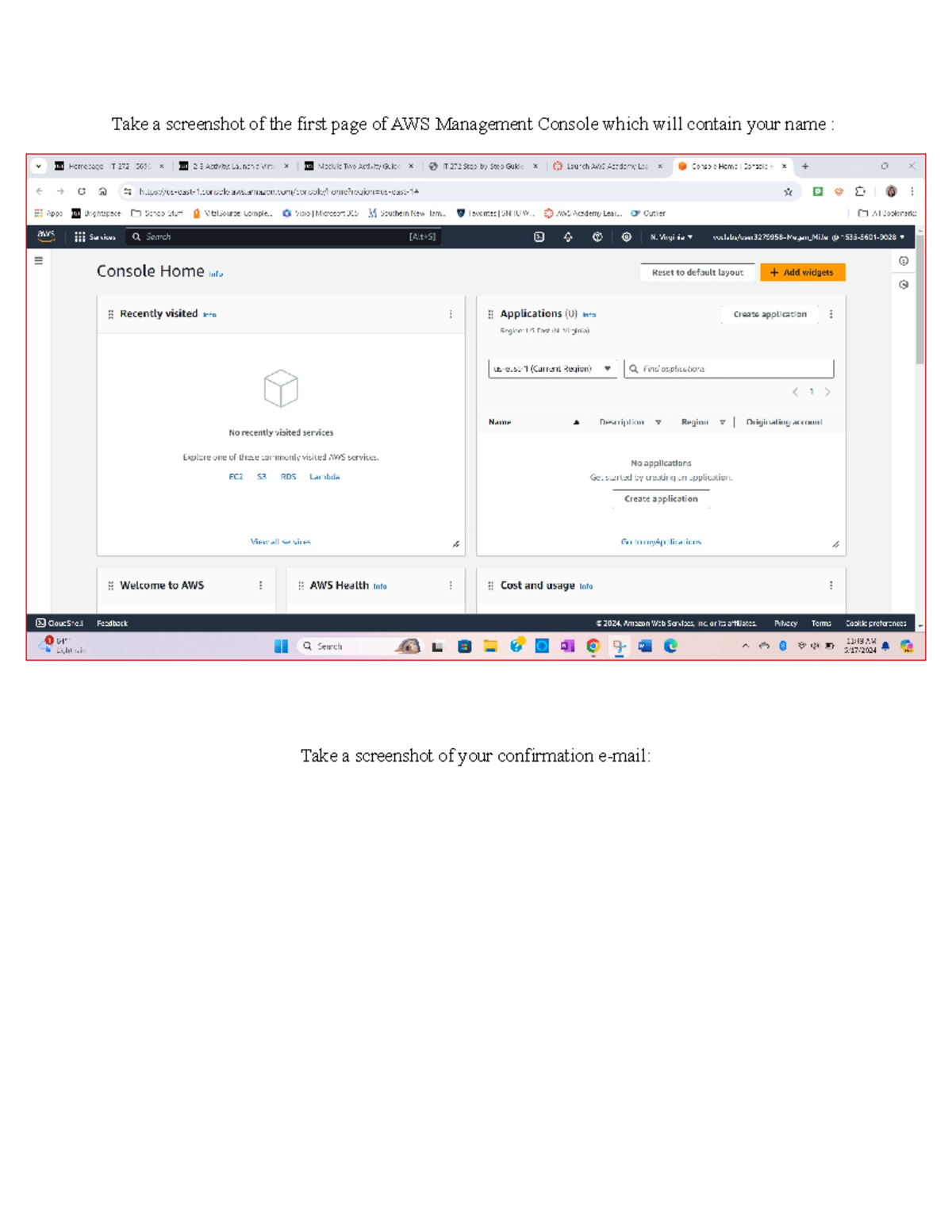 2-3 Activity Launch a Virtual Machine - IT272 - Take a screenshot of ...