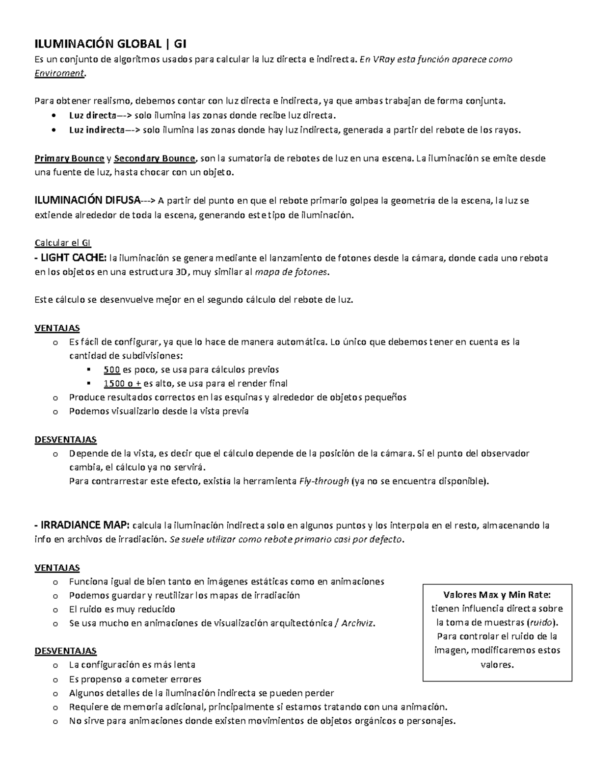 Apuntes, parcial 1 Robert - ILUMINACI”N GLOBAL | GI Es un conjunto de ...