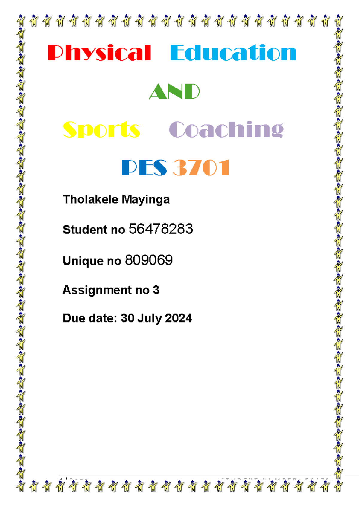 Tholakele Mayinga 16697855 0 1 - Physical Education AND Sports Coaching ...