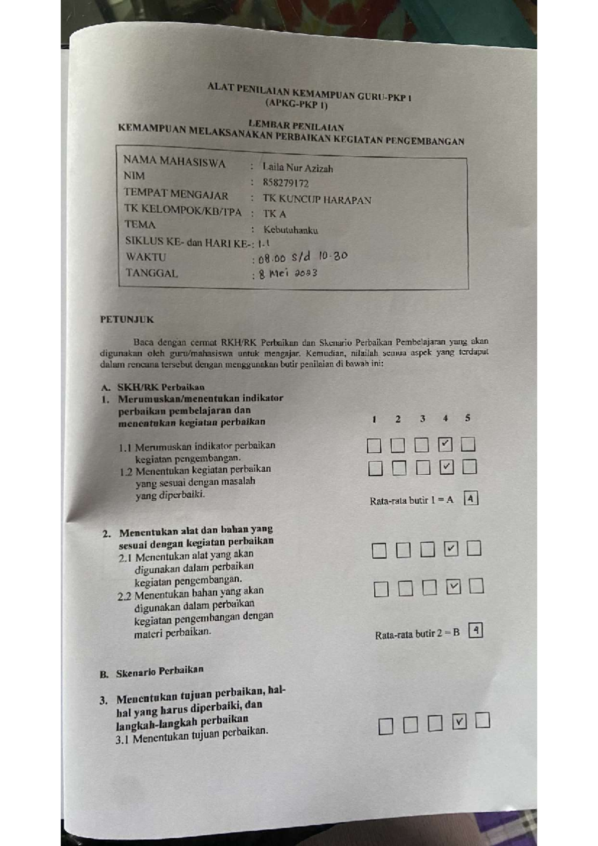 APKG Siklus 1&2 pkp - Contoh APKG untuk laporan - Universitas terbuka ...