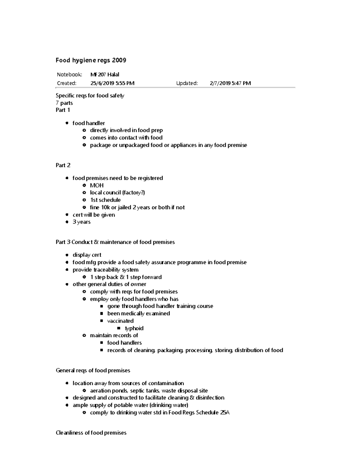 Food hygiene 2009 regulations - Notebook: MF207 Halal Created: 25/6 ...