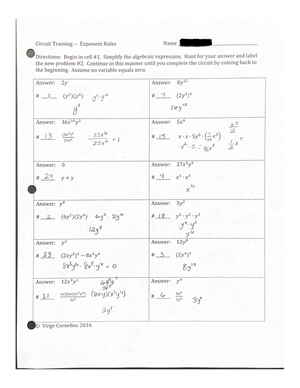 Pre Calculus - Circuit Training - Simple Logarithms - MA 1453 - Studocu