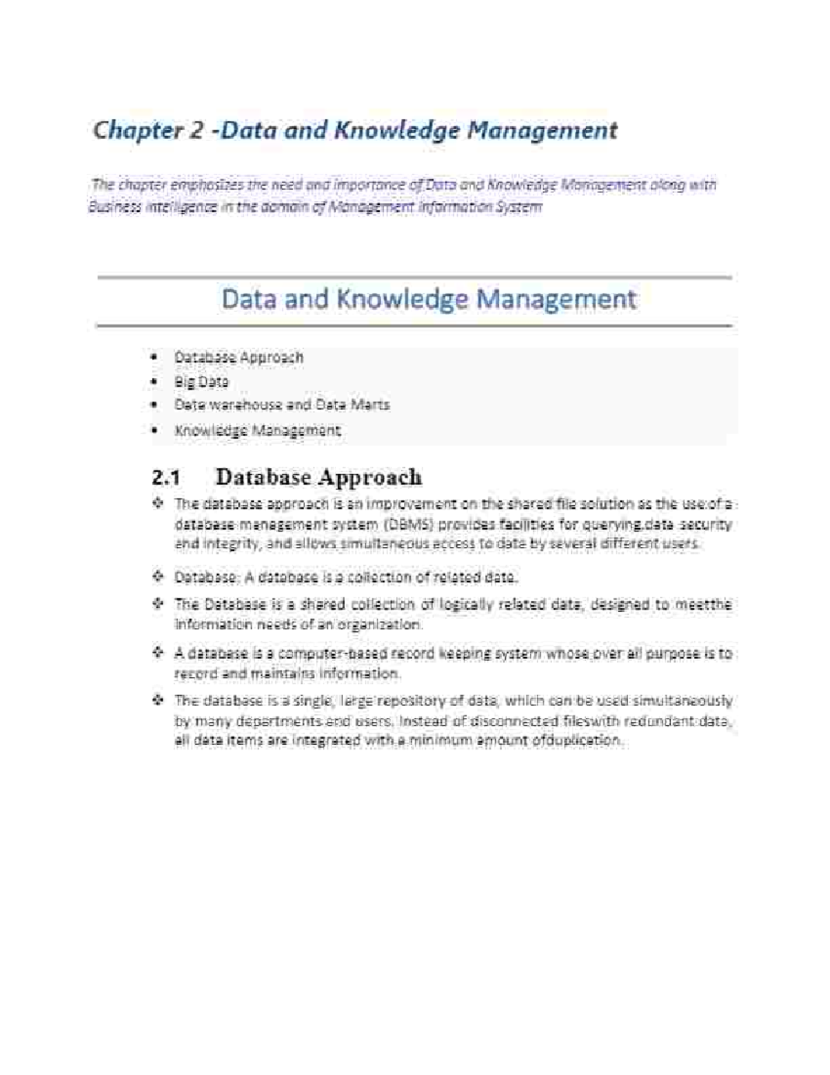 Chapter 2- Data and Knowledge Management-notes 11zon - Management ...