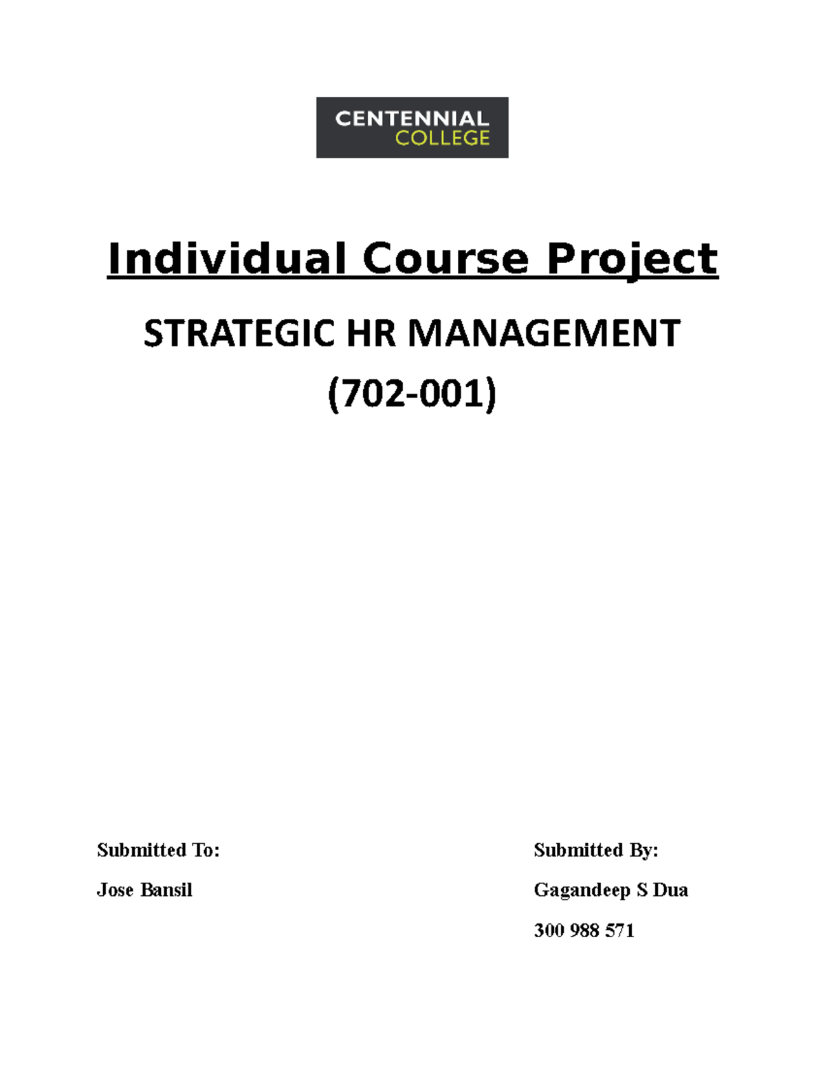 HR Final - Assignment - Individual Course Project STRATEGIC HR ...