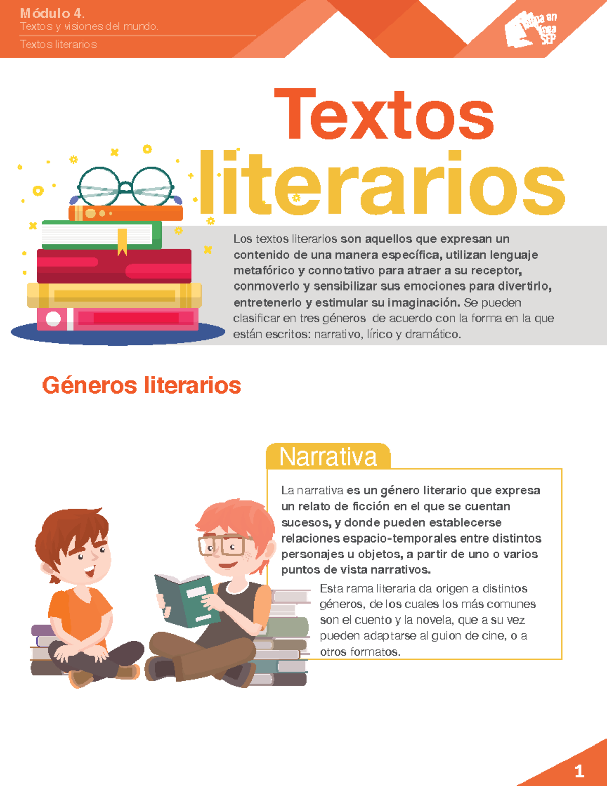 M04 S1 Textos literarios PDF - Textos y visiones del mundo. Textos ...