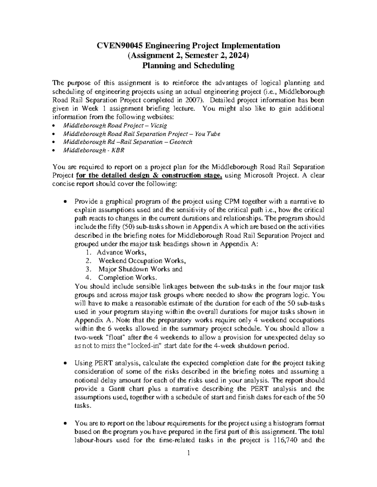 CVEN90045 Assignment 2 2024-2 - CVEN90045 Engineering Project Implementation (Assignment 2 ...