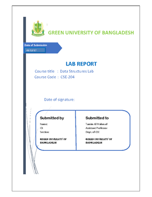Micro lab 3 - Lab report - Green University of Bangladesh Department of Computer Science and ...