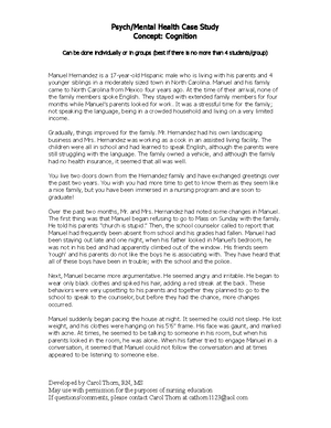 Anorexia case study rev - ANOREXIA CASE STUDY J. is a 15 year old ...