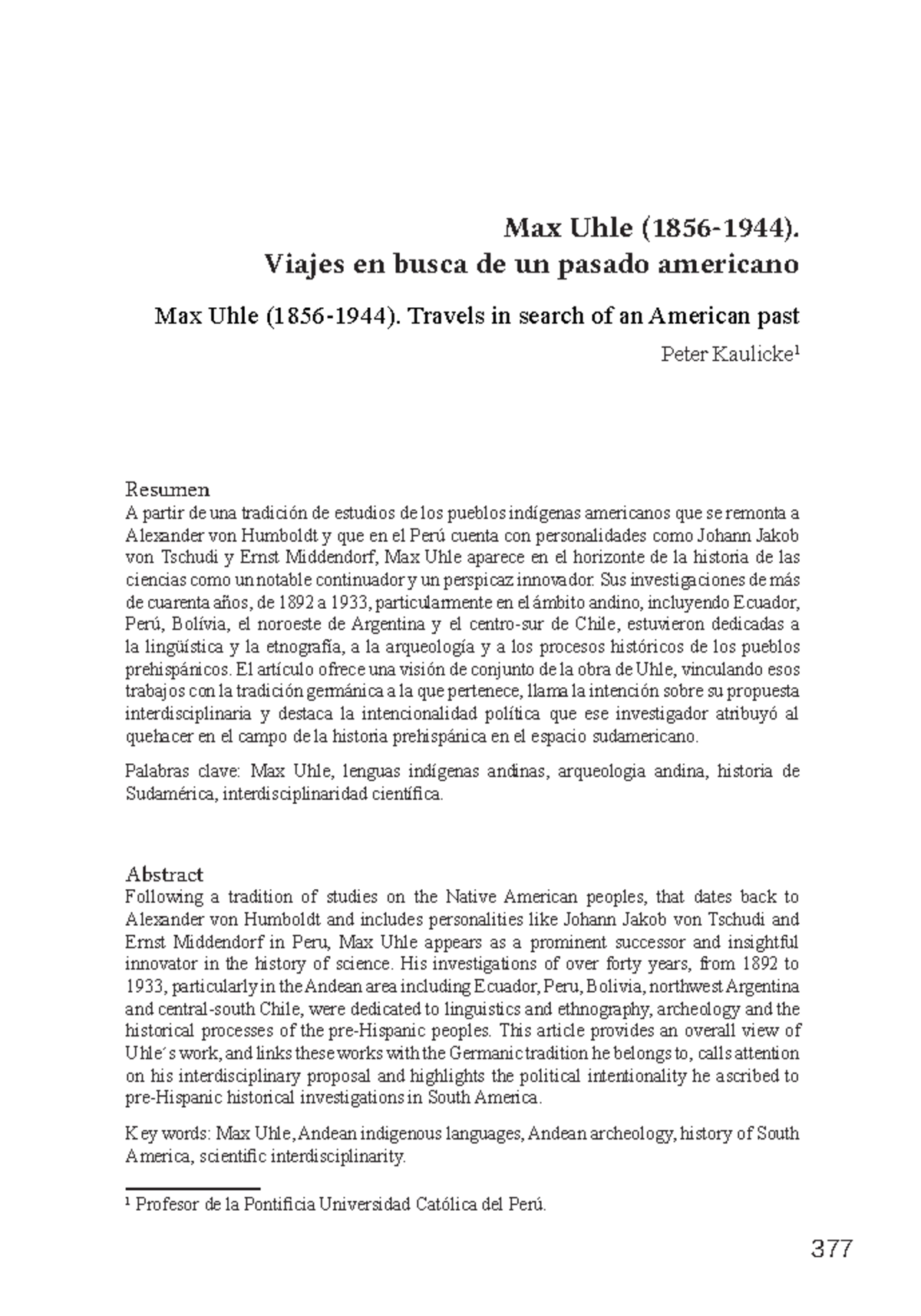 Max Uhle 1856-1944 Viajes en busca de un pasado am - 377 Max Uhle (1856 ...