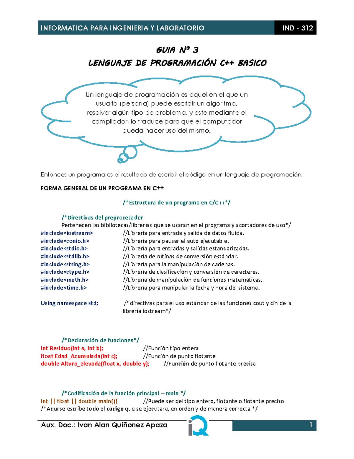 Guia 3 - Lenguaje de programacion y dfd 1 - GUIA N° 3 LENGUAJE DE ...