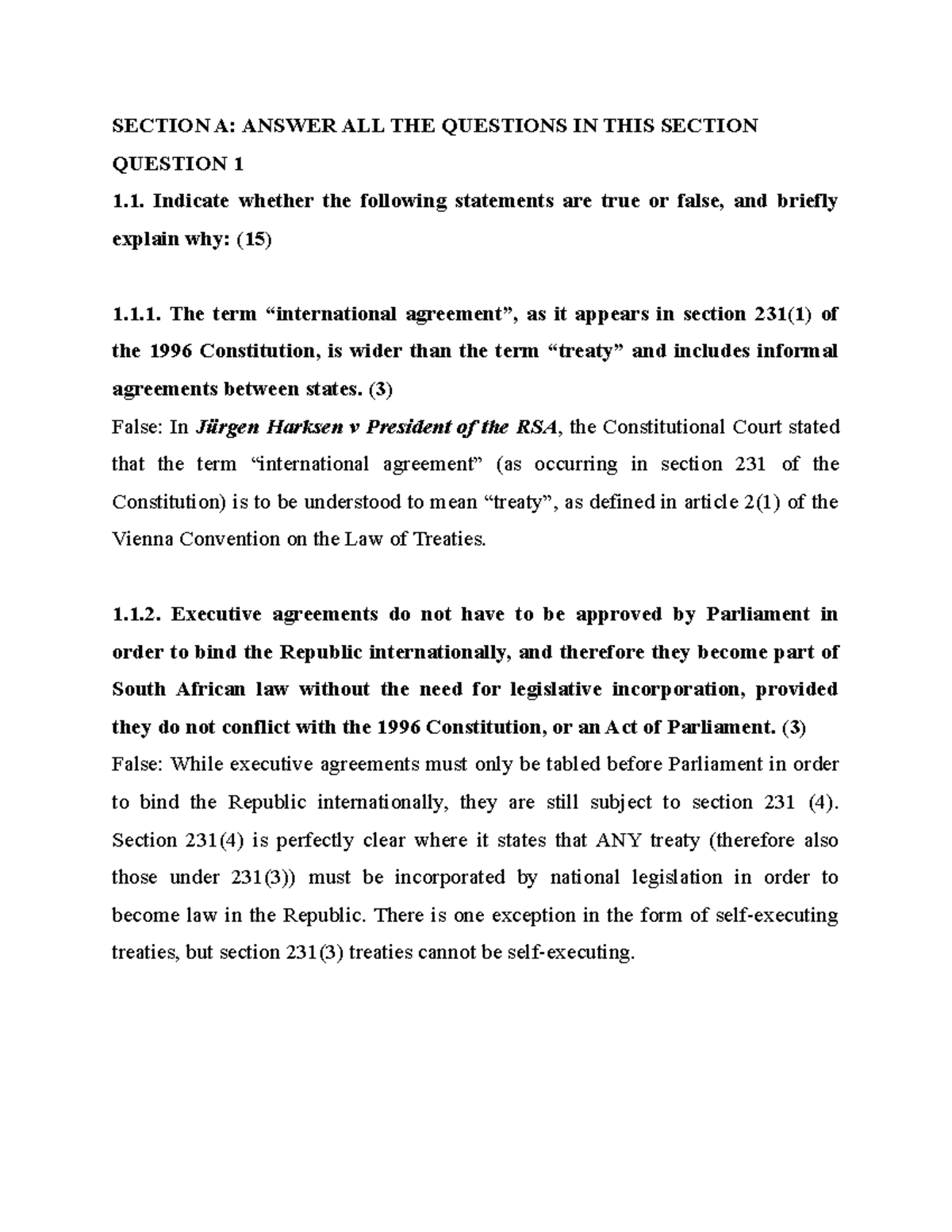 MAY JUNE 2016 LCP4801 MEMO - SECTION A: ANSWER ALL THE QUESTIONS IN THIS SECTION QUESTION 1 1 ...