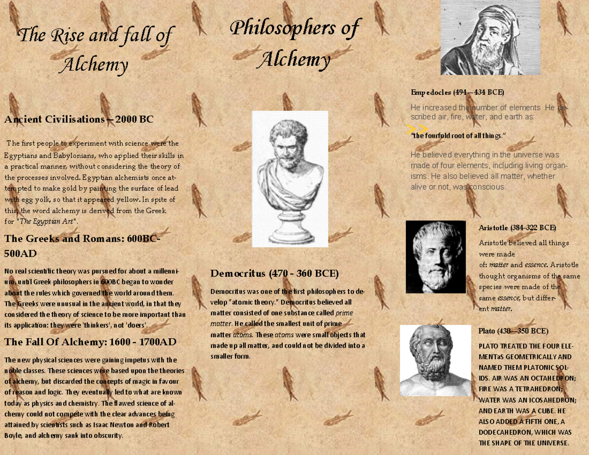 Alchemy - and -chemistry - Ancient Civilisations—2000 BC The first ...