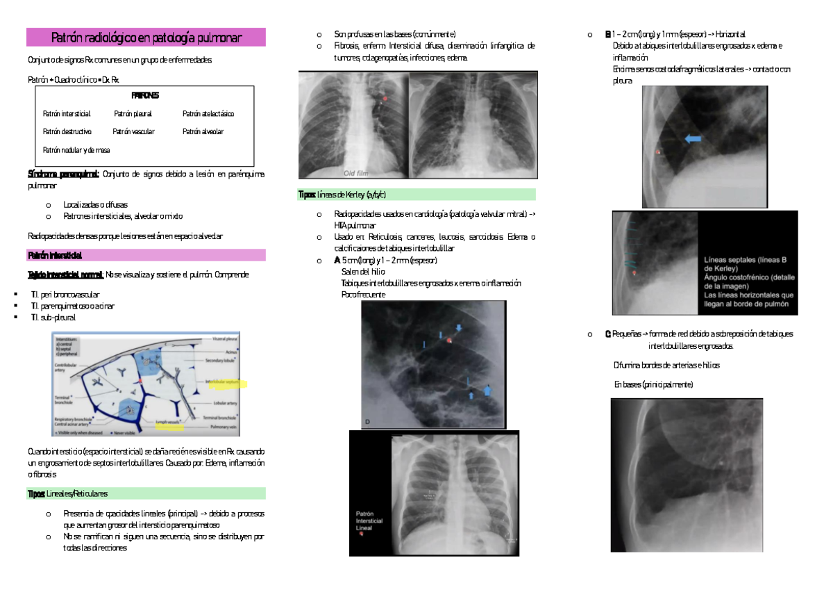 1 Patrón Rx en patología pulmonar - Patrón radiológico en patología ...