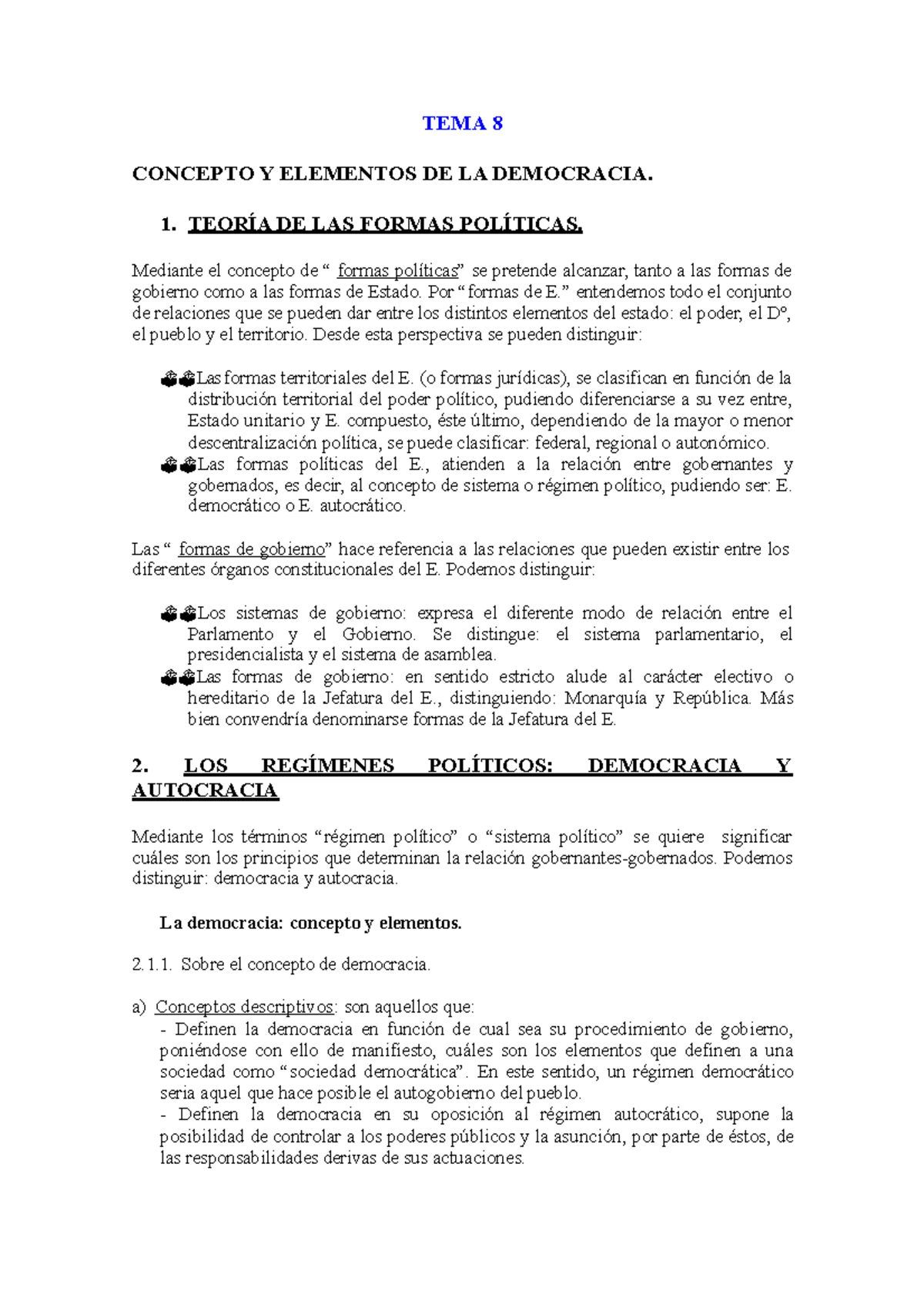 Tema 8 concepto y elementos de democracia - TEMA 8 CONCEPTO Y ELEMENTOS ...