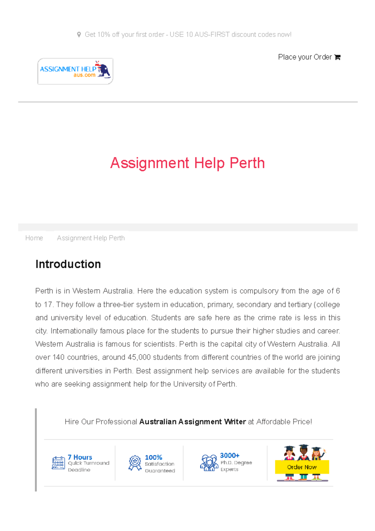 Assignment Perth - aas - Get 10% off your first order - USE 10 AUS ...