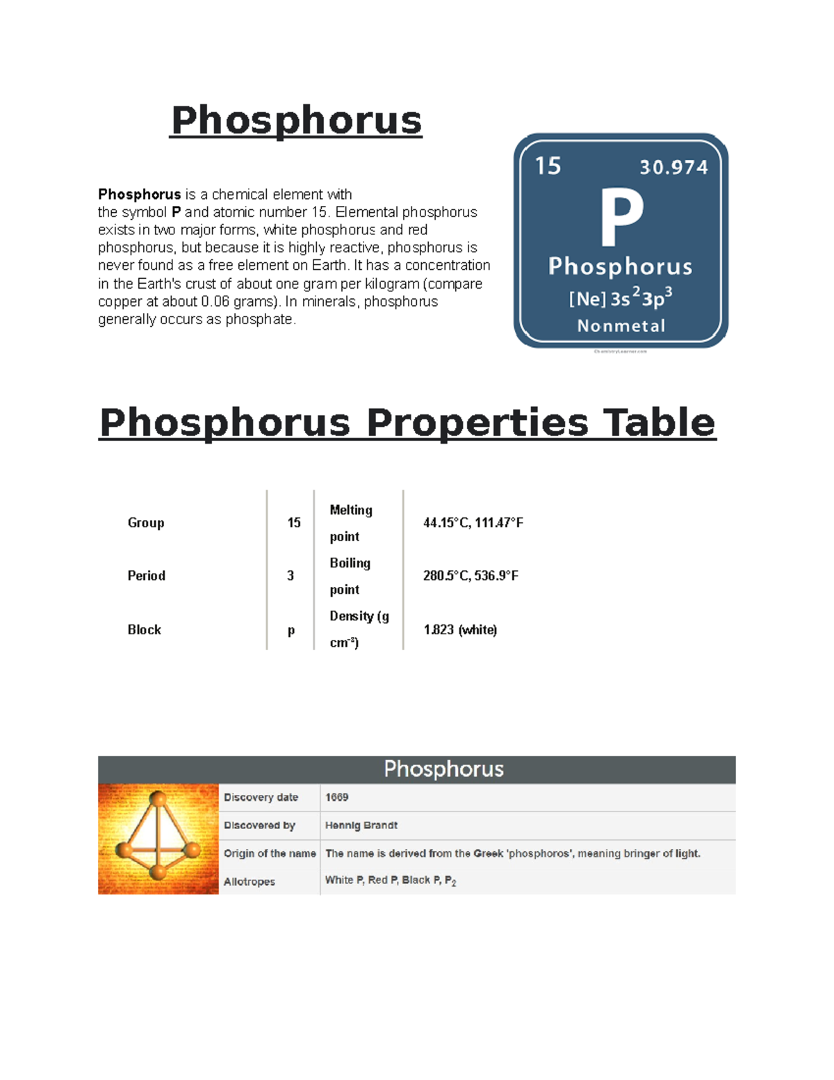 Phosphorous - ask - Phosphorus Phosphorus is a chemical element with ...