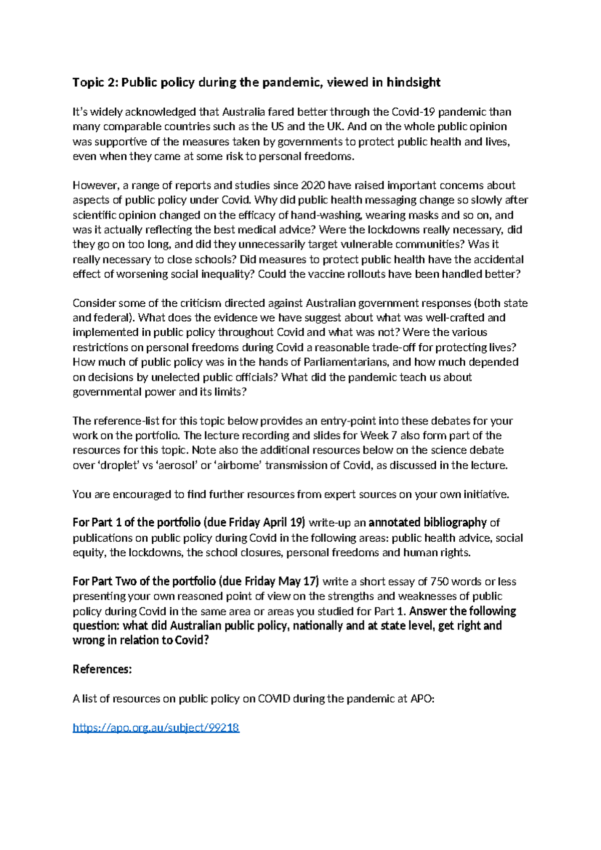 AP assessment - help with essay - Topic 2: Public policy during the ...