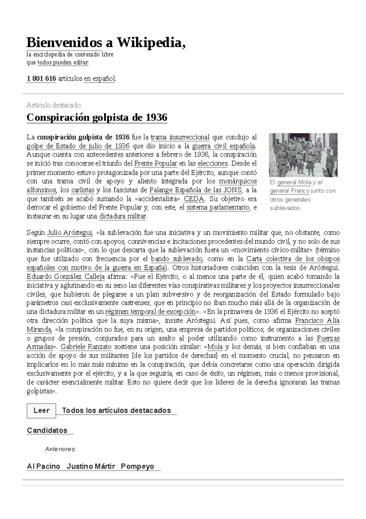 Wikipedia Portada - Trabajo de investigación - El general Mola y el ...