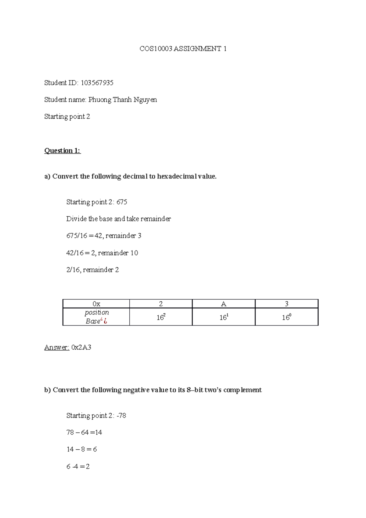Cos10003 Assignment 1 semester 2 2021 - COS10003 - Swinburne - Studocu
