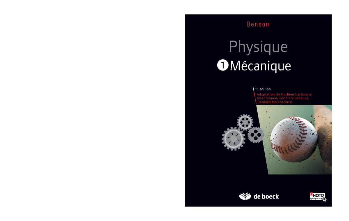9782804193690 - Benson - B e n s o n 5 e édition Physique Mécanique 1 ...