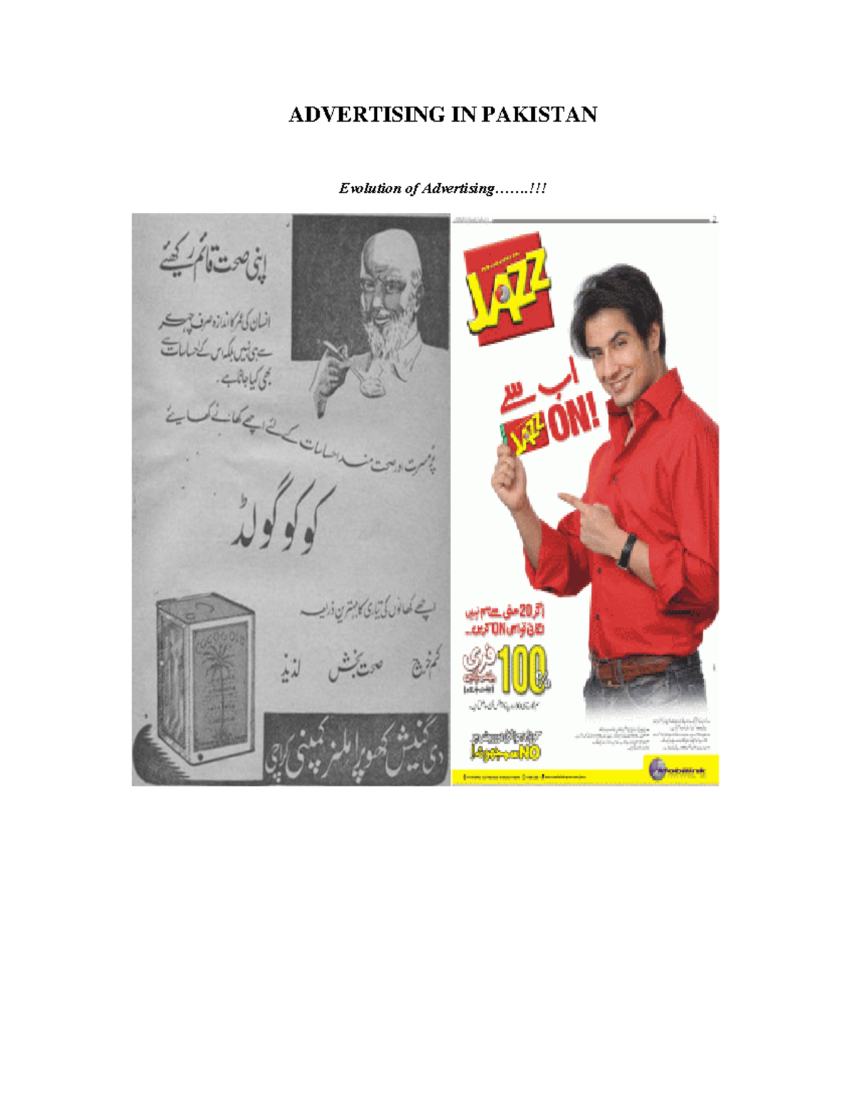 8b Advertising in Pakistan - ADVERTISING IN PAKISTAN Evolution of ...