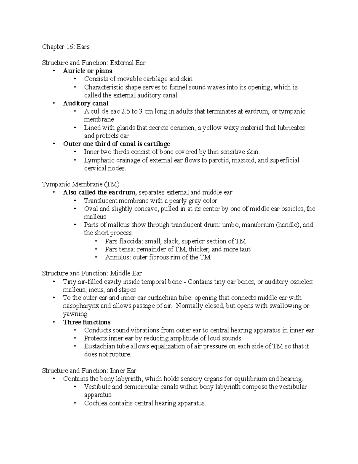 Chapter 16 - Chapter 16: Ears Structure and Function: External Ear ...