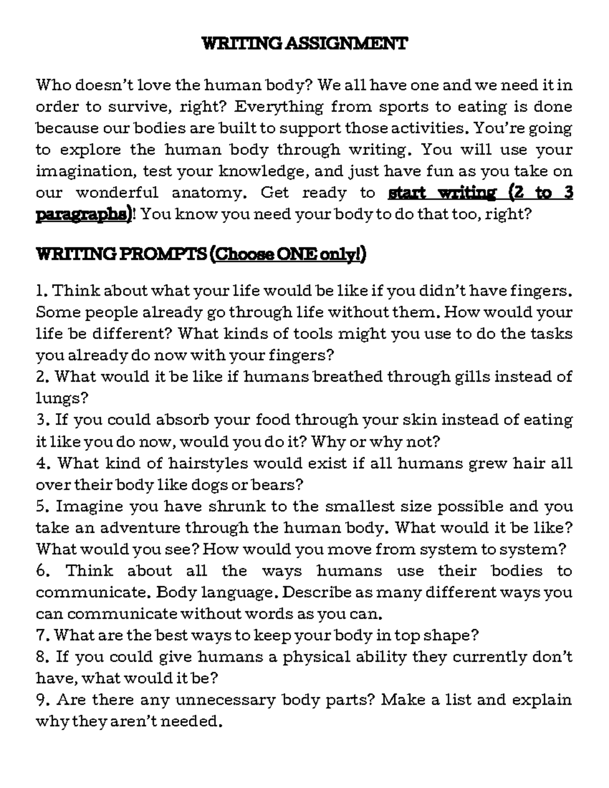 Writing Assignment Aand P - WRITING ASSIGNMENT Who doesn’t love the ...