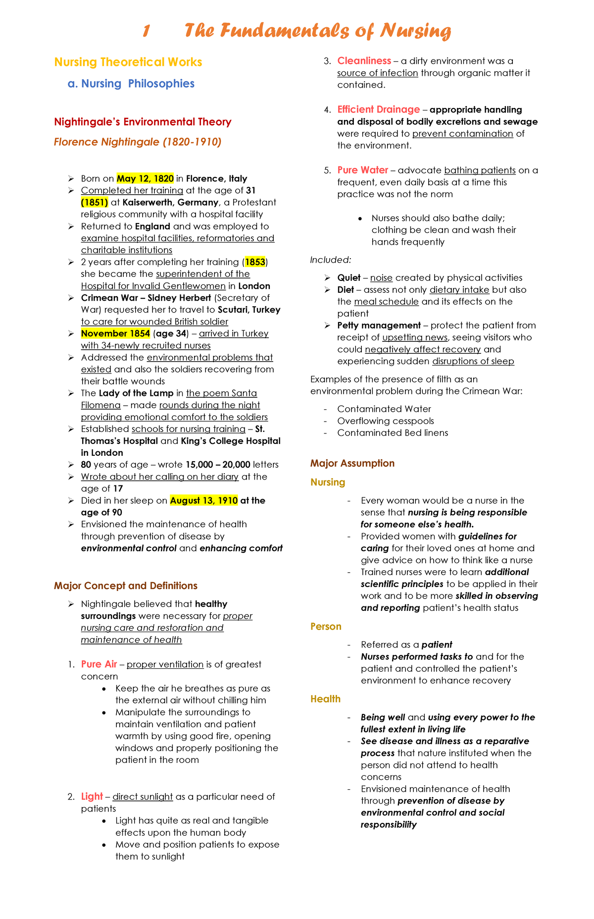 TFN (Midterms) - notes health assessment - Nursing Theoretical Works a ...