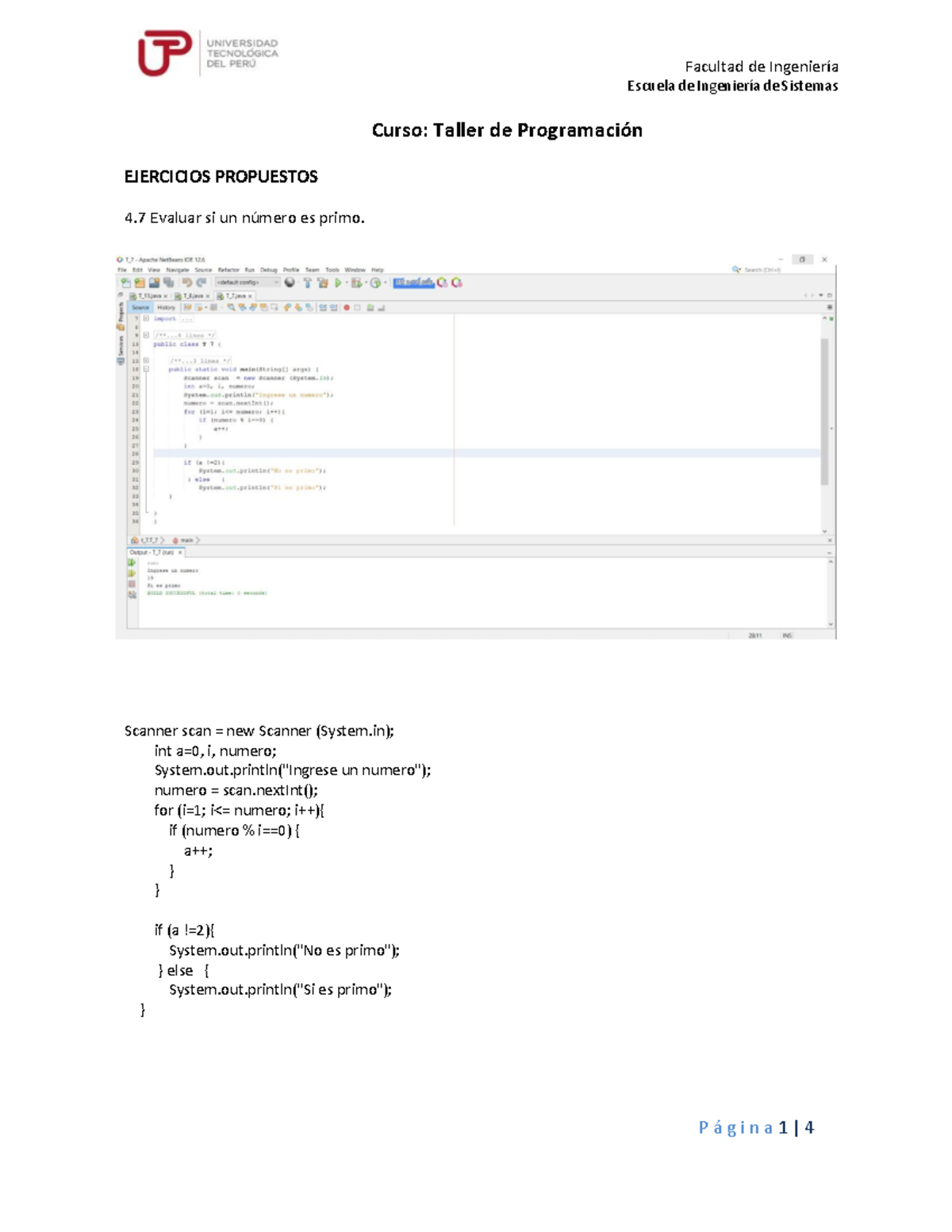 S07.S1 - Resolver Ejercicios - Escuela de Ingeniería de Sistemas Curso ...
