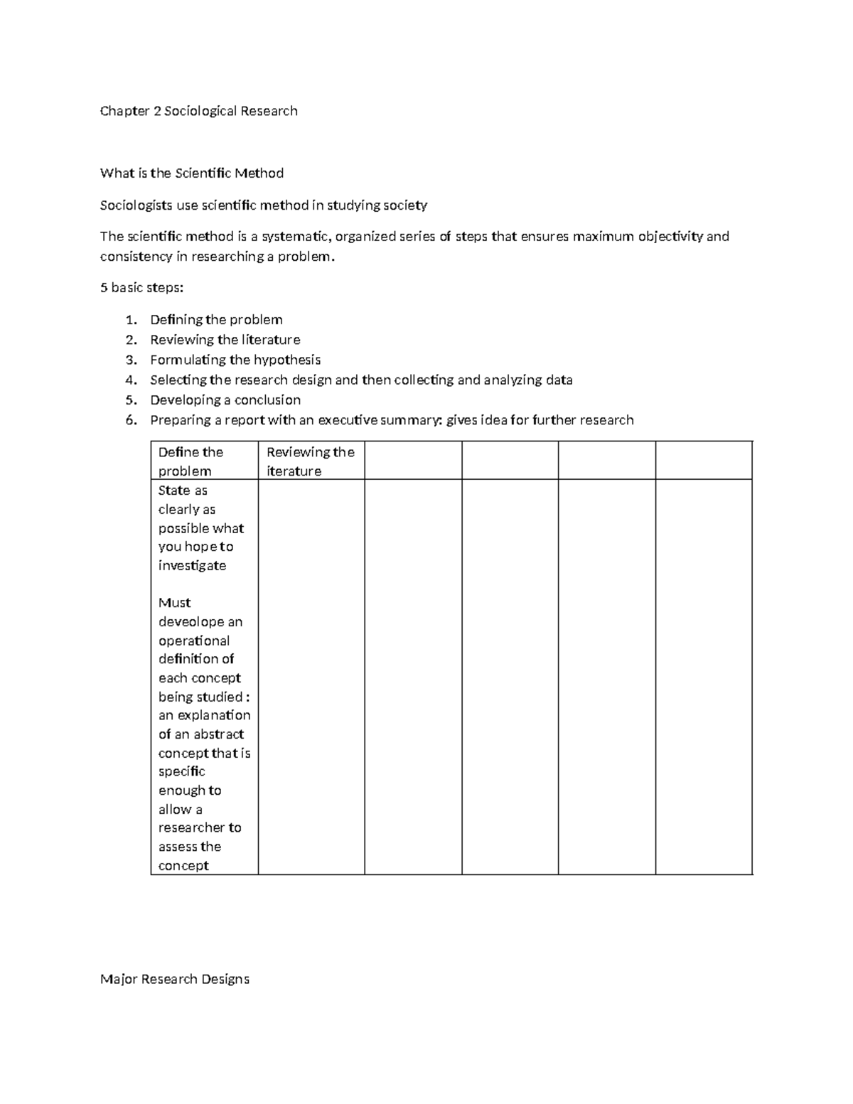 Sociology chapter 2 - Chapter 2 Sociological Research What is the ...