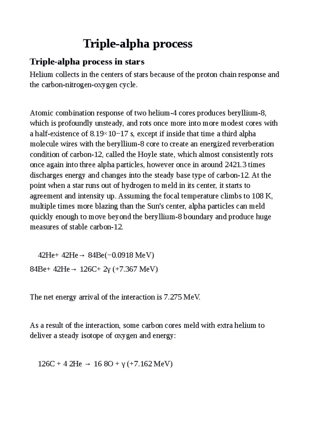 Triple-alpha process - Ifah - Triple-alpha process Triple-alpha process ...